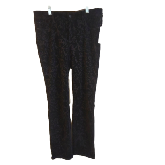 NYDJ | Jeans | Nwt Nydj Black Flock Jeans Velvet Skinny Black Stretch ...